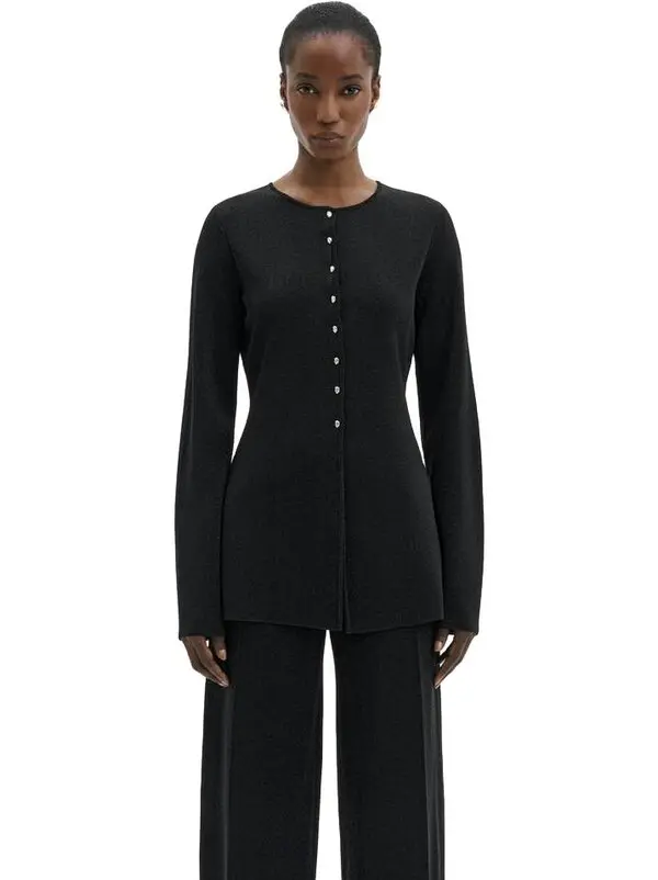MALINA Azra Metallic Milano Knit Cardigan - Black