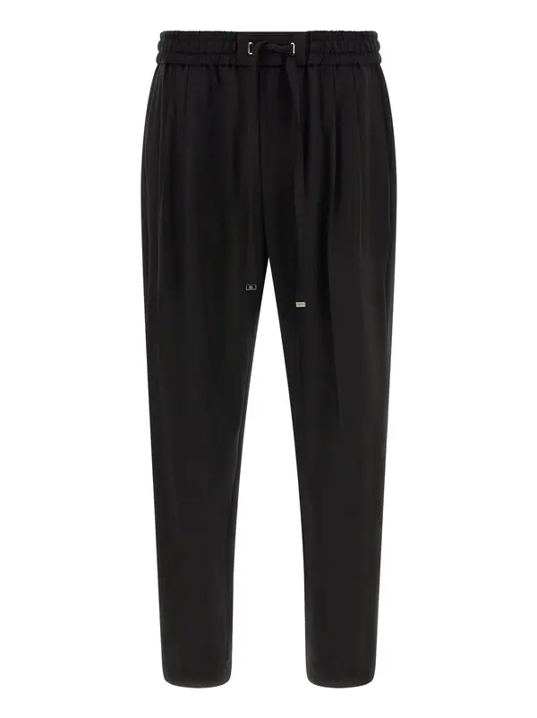 Dolce & Gabbana Wool Gabardine Joggers - Black