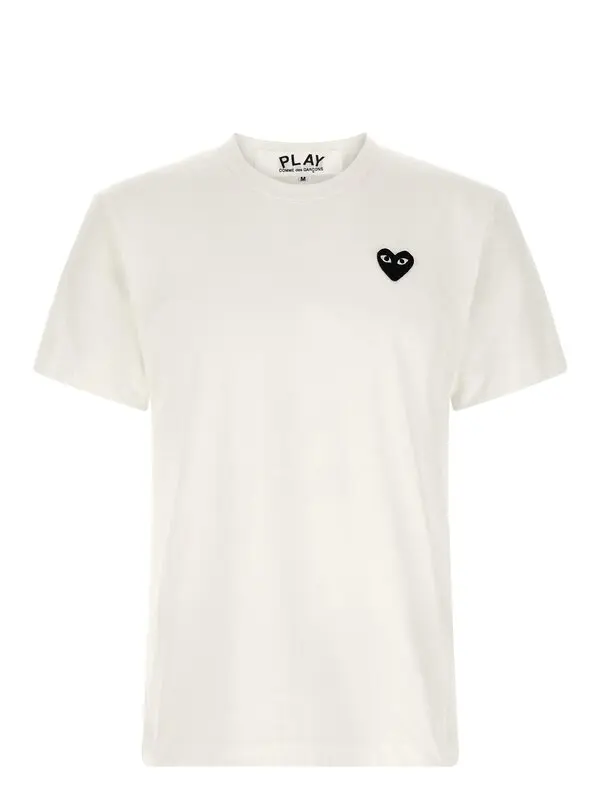 Play Comme Des Garcon T-shirt With Heart Patch - White