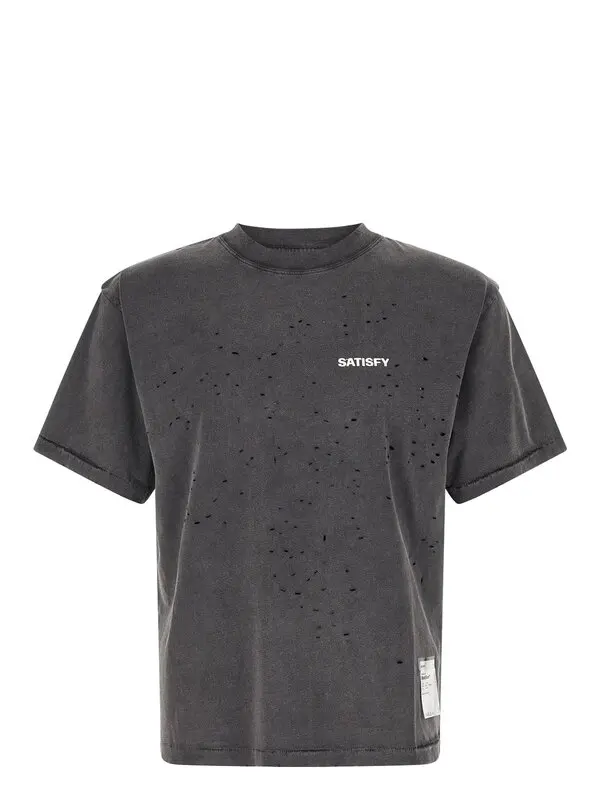 Satisfy T-shirt With Openwork Details - Gray