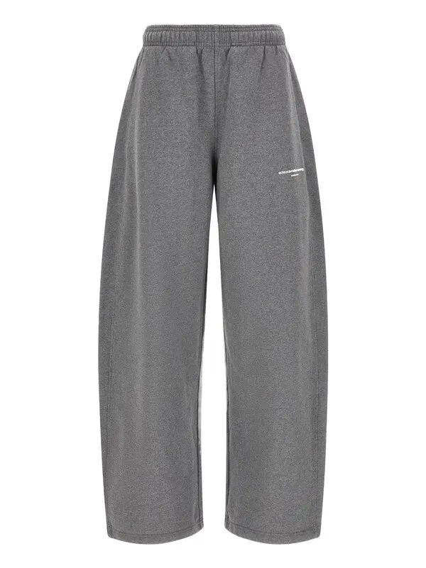 Alexander Wang Logo Fleece Wide-leg Sweatpants - Gray