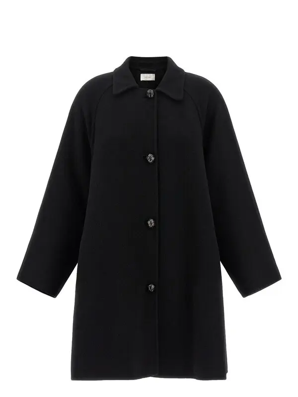THE ROW Ina Coat In Virgin Wool And Cashmere - Black