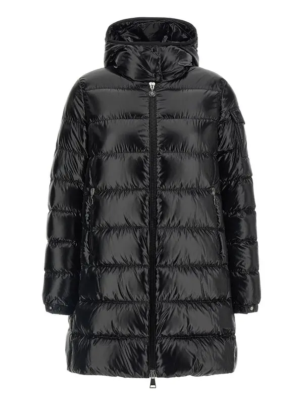 Moncler Courcelles Down Jacket With Glossy Finish And Quilted Design - Black