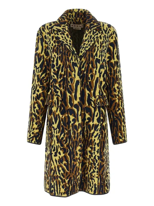 Marni Animalier Jacquard Wool Coat - Multi