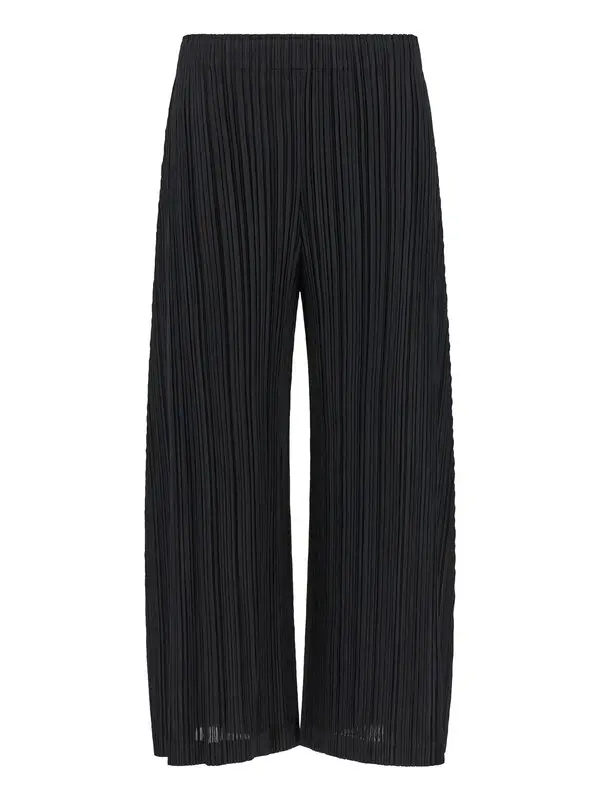 Issey Miyake Wide Leg Pleated Trousers - Black