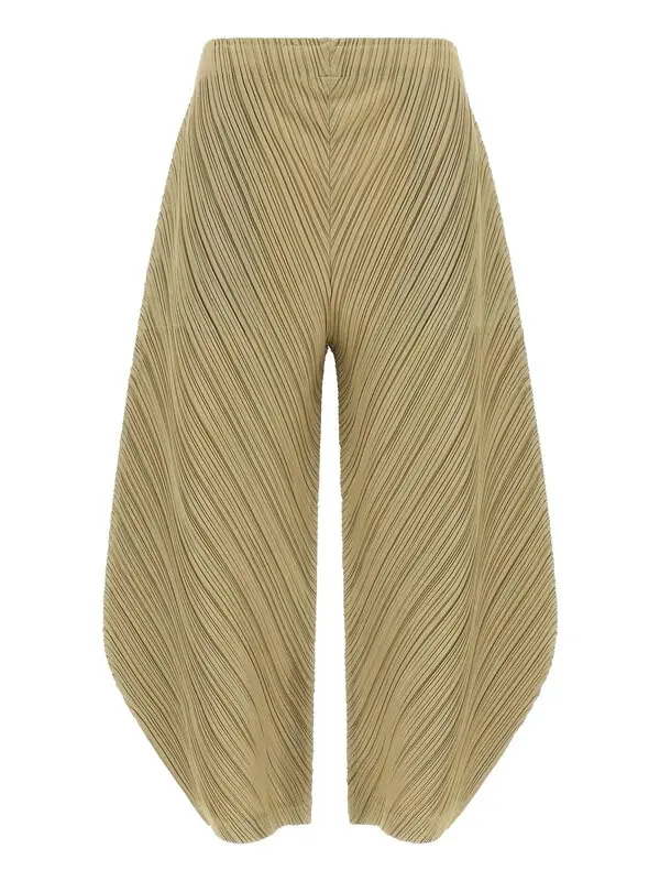 Issey Miyake Sculptural Pleated Balloon Silhouette Trousers - Beige