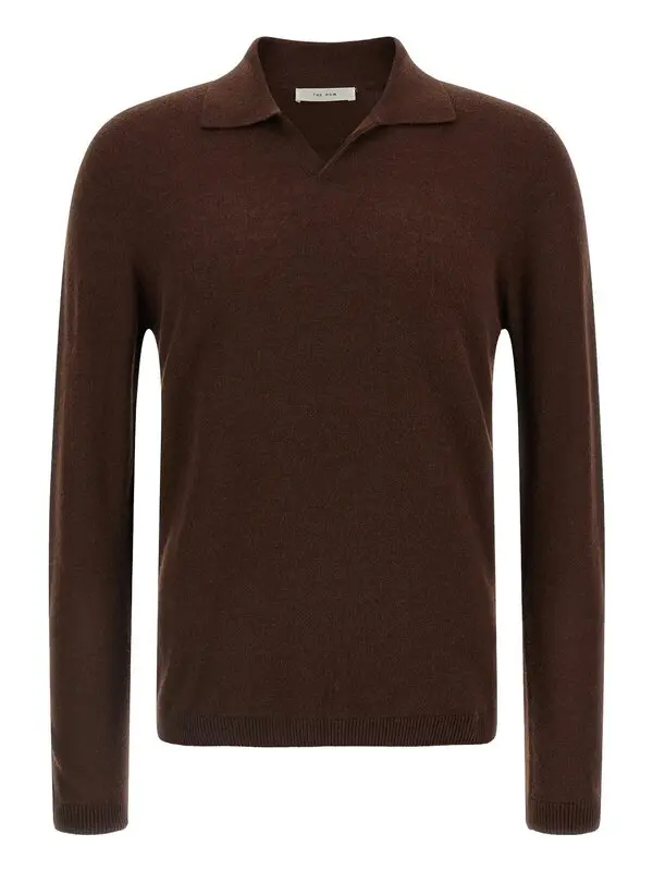 THE ROW Ripley Polo Sweater - Brown