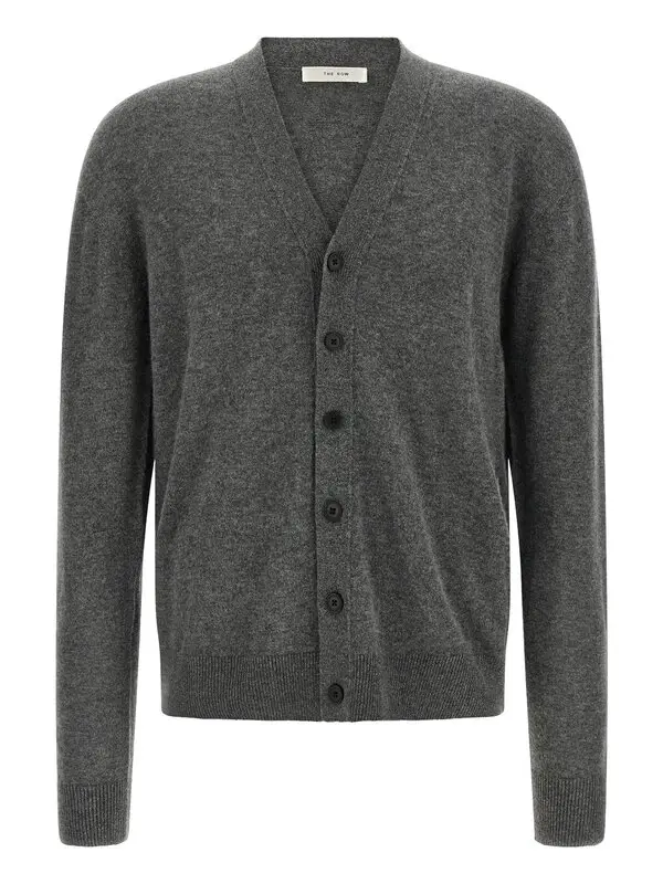 THE ROW Dyce Cashmere V-neck Cardigan - Gray
