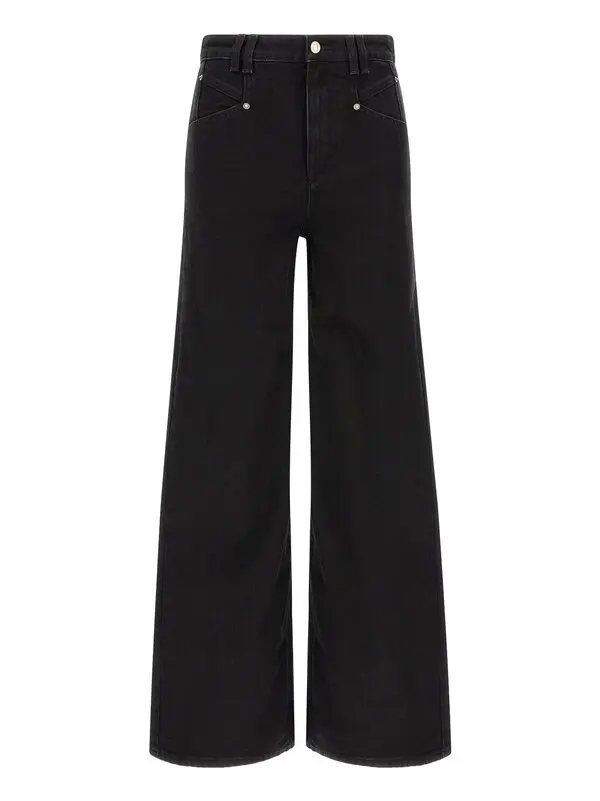 MARANT ETOILE Lemony-gz Wide Leg Jeans - Black