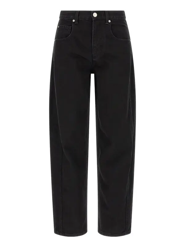 MARANT ETOILE Oriane Barrel Leg Jeans In Washed Cotton - Black