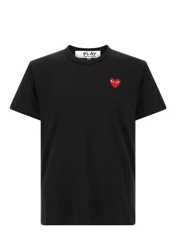 Play Comme Des Garcon Heart Patch T-shirt - Black
