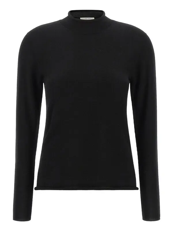 THE ROW Phaed High Neck Cashmere Sweater - Black