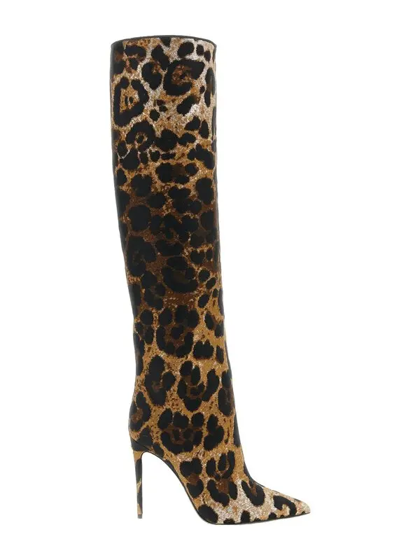 Dolce & Gabbana Leo Jacquard High Heel Boots - Multi