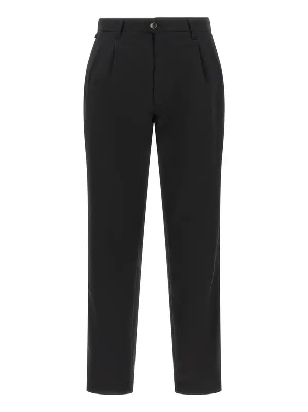 Incotex Pleated Technical Wool Blend Trousers - Black