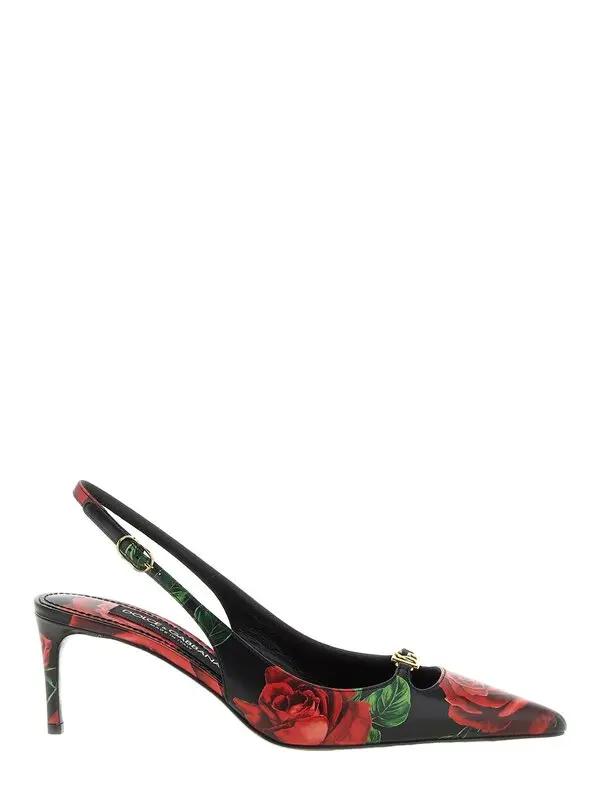 Dolce & Gabbana Rose Print Slingbacks - Multi