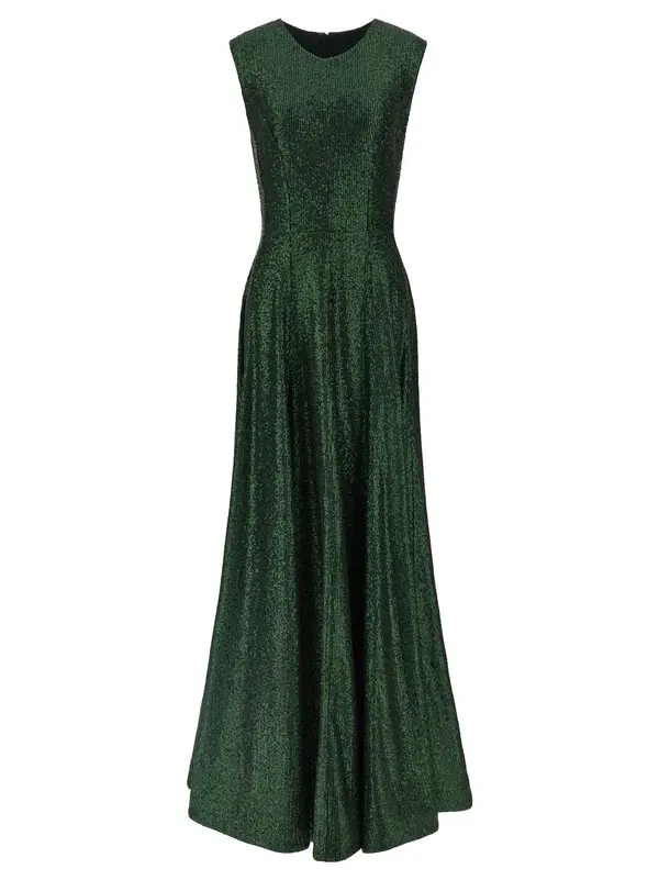 Norma Kamali Grace Sequin Maxi Dress - Green