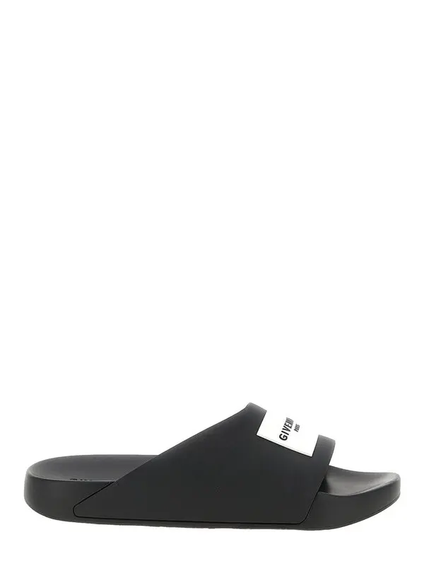 Givenchy Label Mules - Black