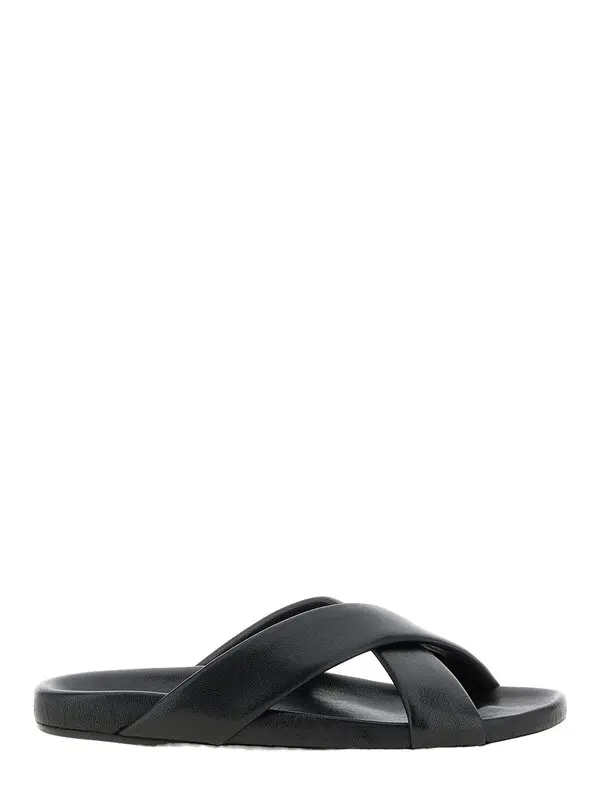 Saint Laurent Nichols Flat Sandals - Black