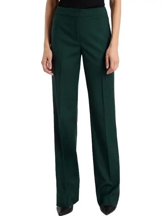 Santorelli Brenda Wide Leg Pants In Soft Stretch Twill - Evergreen