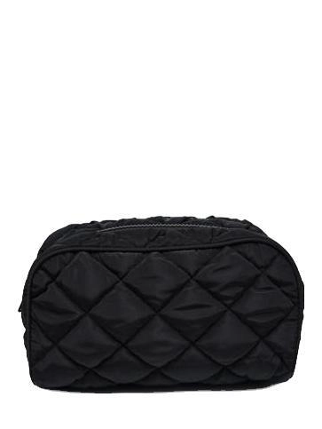 URBAN ESSENTIALS Quilted Puffer Cosmetic & Travel Organizer Pouch - Black