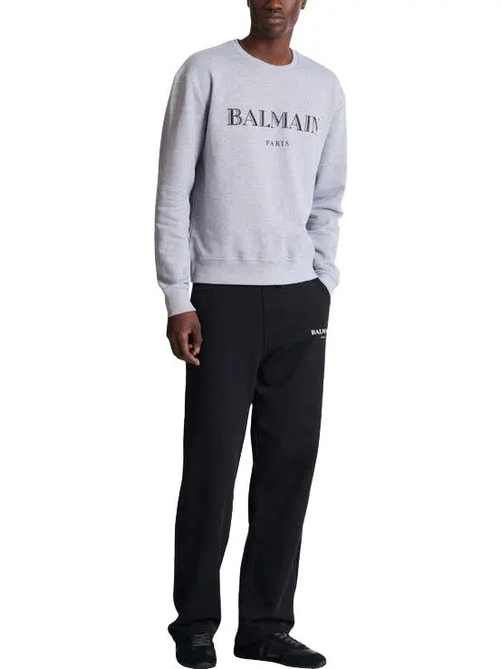 Balmain Printed Logo Sweatshirt - Grey