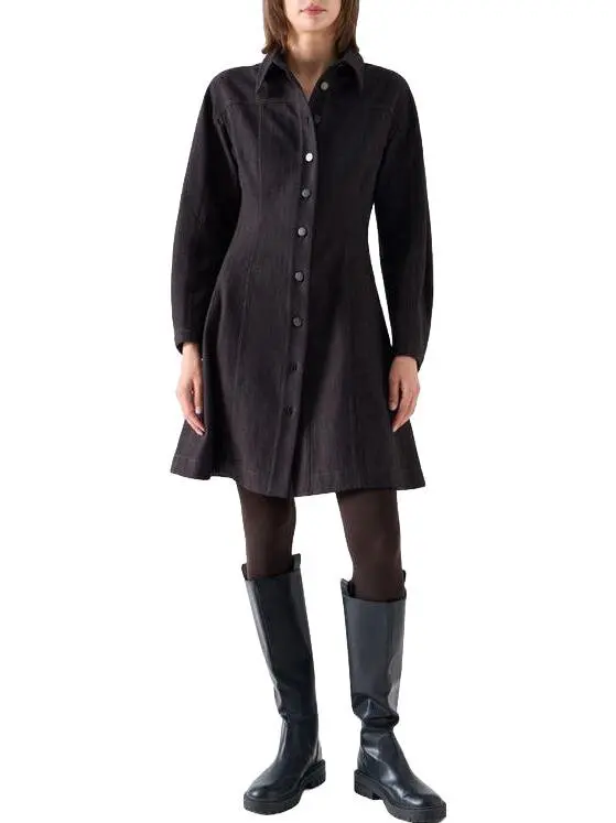 Akris Long Sleeve Denim Shirtdress - Espresso