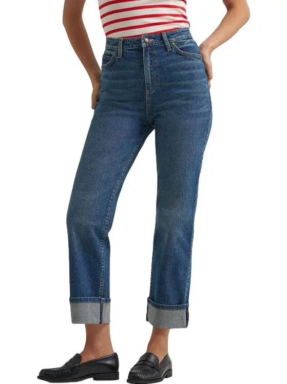 LEEM Marilyn High Waist Straight Leg Jeans - Midshade