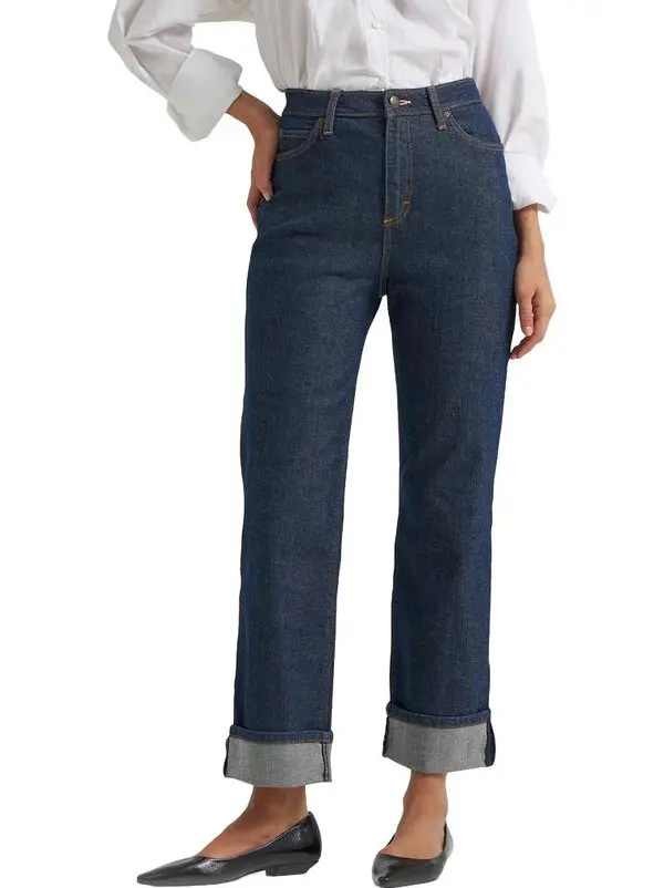 LEEM Marilyn High Waist Straight Leg Jeans - Rinse