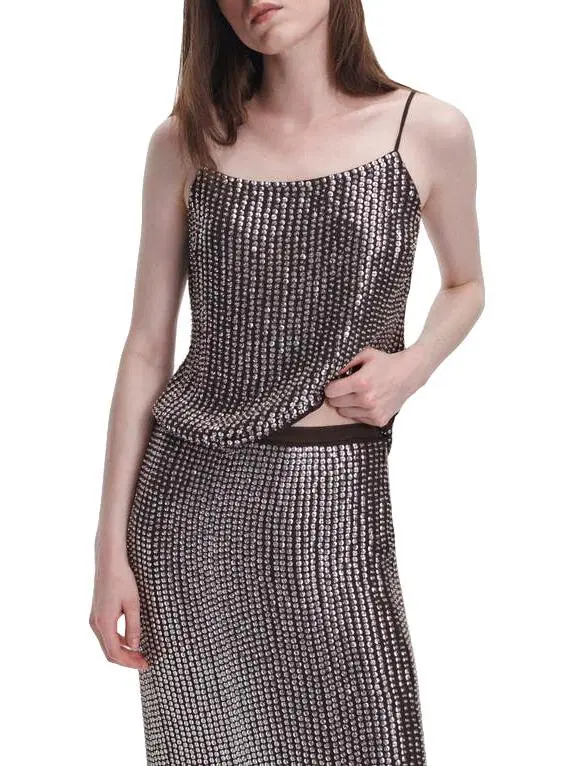 Rag & Bone Lili Beaded Tank - Chocolate
