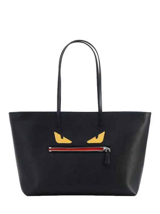 Fendi Monster Leather Tote - Black