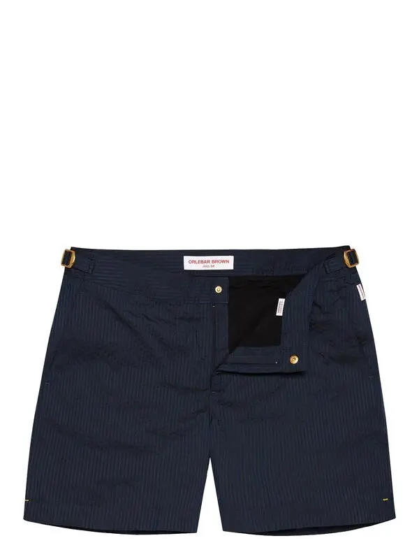 Orlebar Brown Bulldog Textured Polyester-viscose Blend Swim Shorts - Night Iris