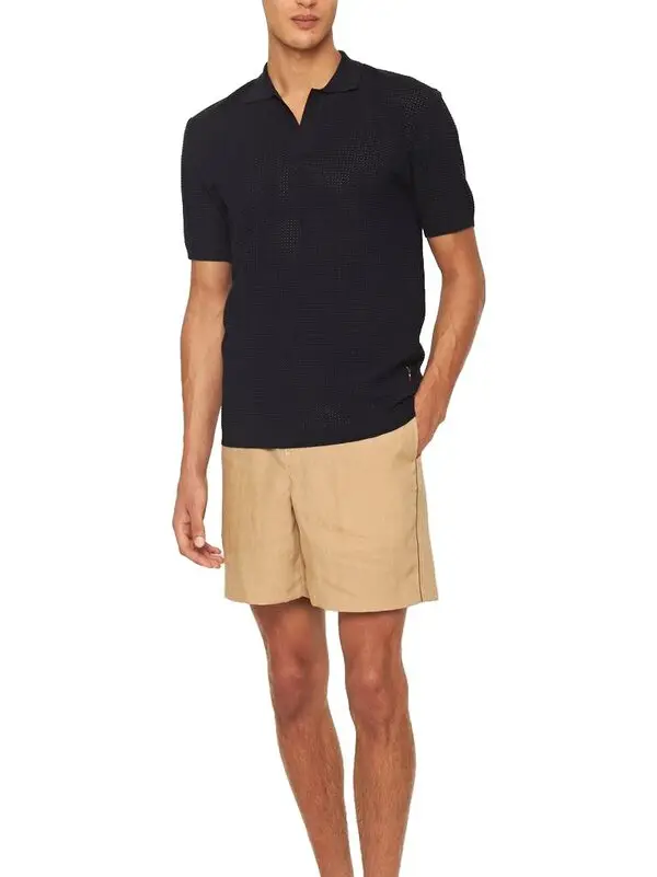 Orlebar Brown Alex Piping Relaxed-fit Linen Shorts - Biscuit/damson