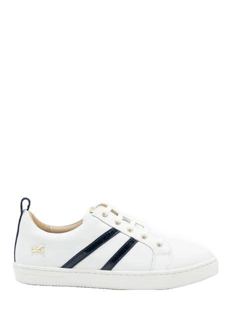 Cavalinho Gloss Leather Lace-up Sneakers - White/navy