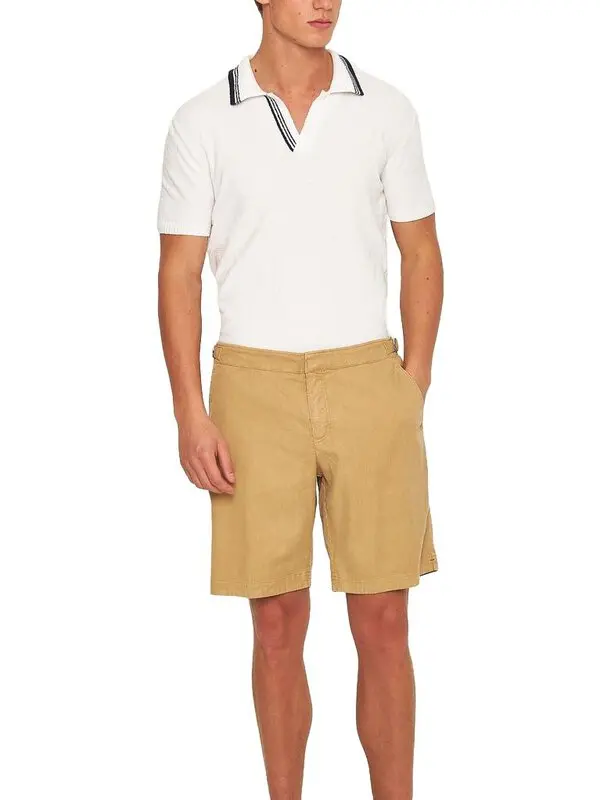 Orlebar Brown Garment Dyed Tailored Fit Linen Blend Shorts - Biscuit