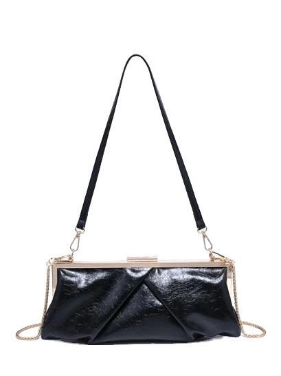 URBAN EXPRESSIONS Scottie Crossbody Clutch With Metal Frame - Black