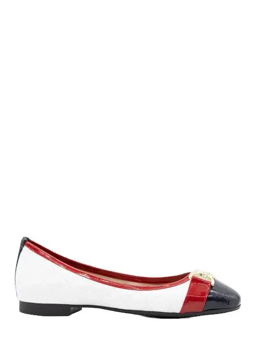 CAVALINHO Sabrina Quilted Leather Ballet Flats - Navy/white/red