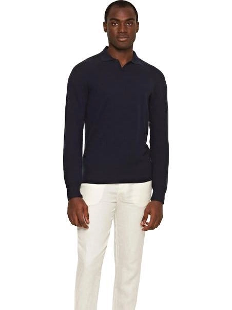 Orlebar Brown Cashmere Waffle Stitch Jumper - Night Iris