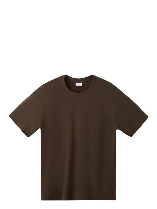 Mango Relaxed Fit Cotton & Linen T-shirt - Chocolate
