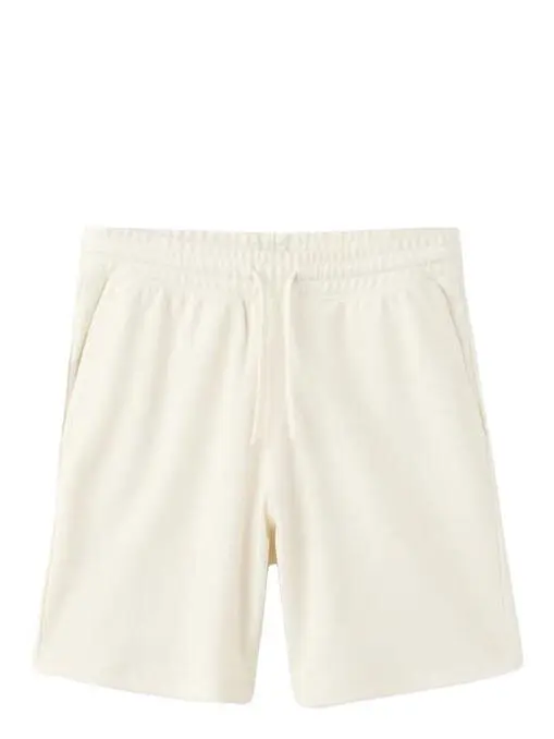 Mango Textured Drawstring Bermuda Shorts - White