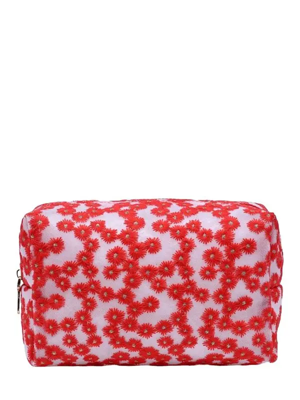 URBAN ESSENTIALS Daisy Chain Cosmetic & Travel Organizer Pouch - Red