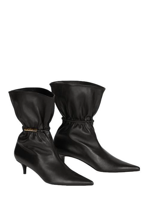 Balmain Sphynx Smooth Leather Ankle Boots - Black