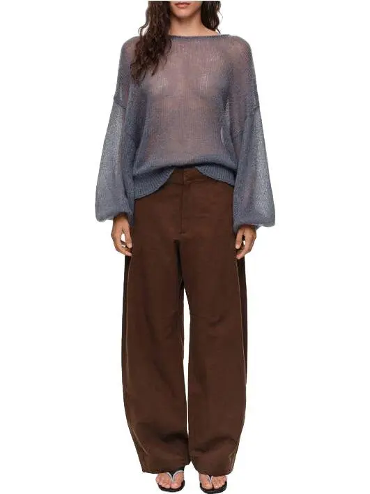 Bimba Y Lola Barrel-leg Trousers With Adjustable Waist - Oak