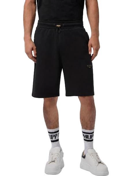 Philipp Plein Jogging Shorts With Signature Logo - Black
