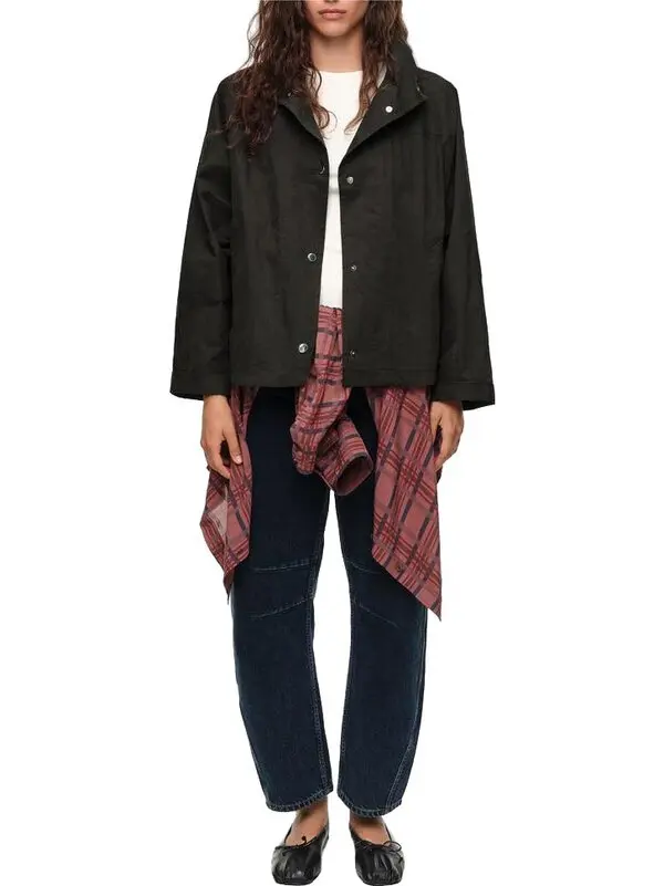 Bimba Y Lola Short Batwing Trench Coat - Black