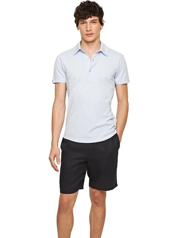 Orlebar Brown Sebastian Silk Tailored-fit Polo Shirt - Springfield Blue