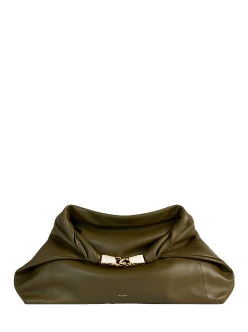 Balmain Dinner At 8 Medium Bag In Smooth Leather - Green