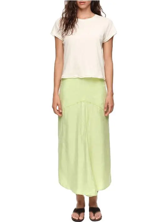 Bimba Y Lola Lace A-line Midi Skirt - Lime