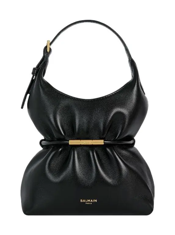 Balmain Sphynx Mini Bag In Smooth Leather - Black