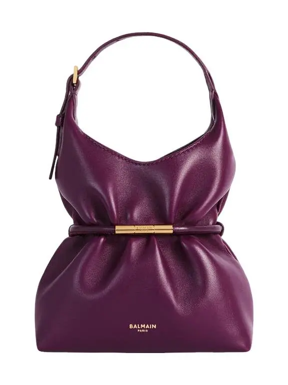 Balmain Sphynx Mini Bag In Smooth Leather - Purple