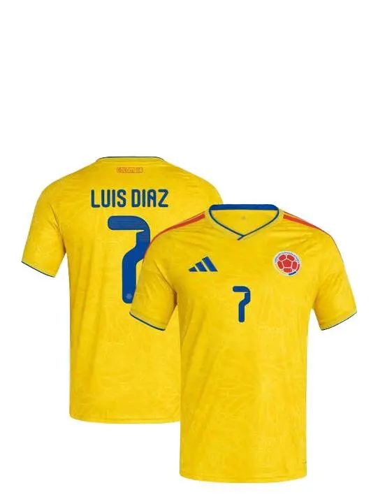 Adidas Luis Diaz Colombia National Team 2026 Home Replica Jersey - Yellow